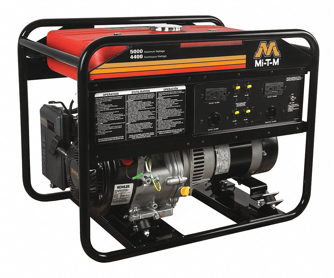 MI-T-M, Conventional, Gasoline, Portable Generator - 39W897|GEN-5000 ...
