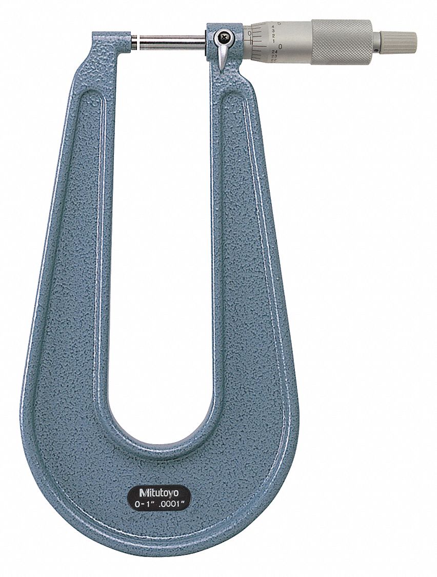 MITUTOYO, 0-1/.0001In. Deep Throat Mic - 39X067|118-129 - Grainger