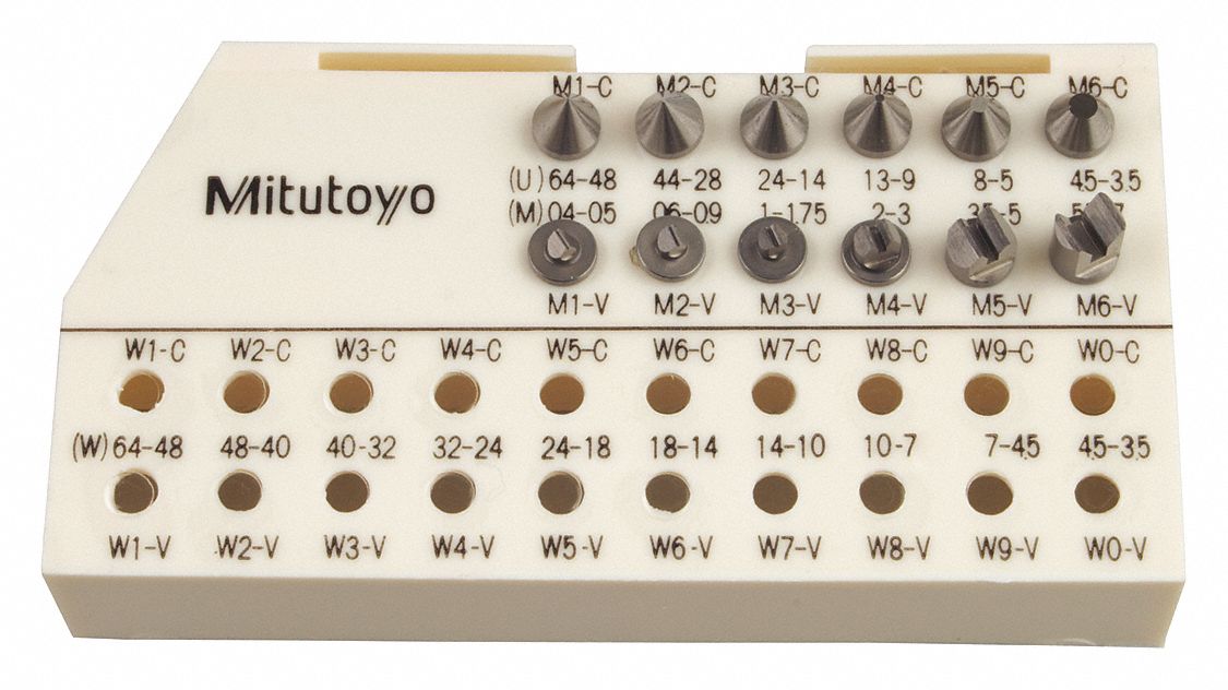 MITUTOYO, 126-800, Tip Thread Set M1-M6 6Pcs/Set - 39X095|126-800 ...