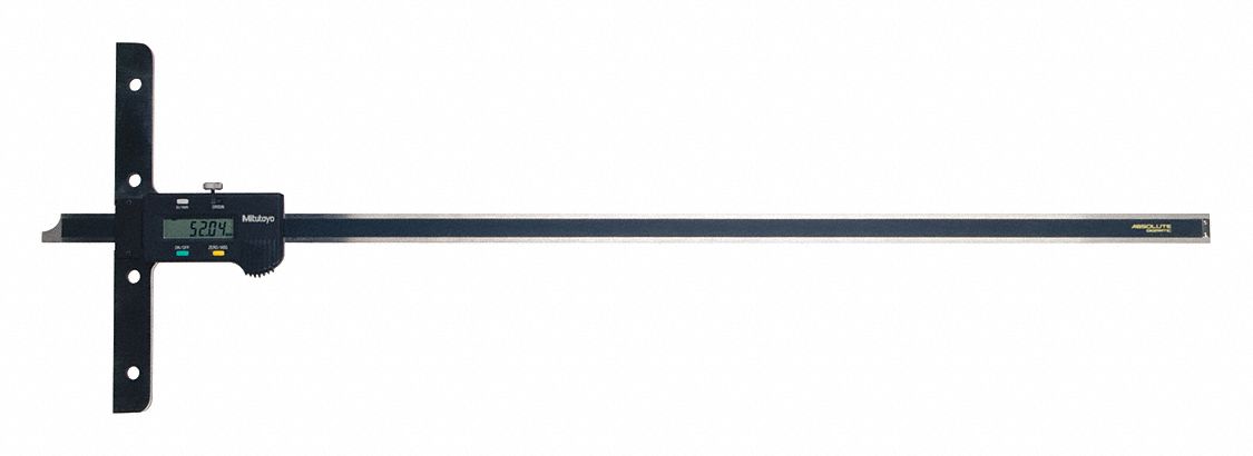 MITUTOYO, 0 to 24 in/0 to 600 mm Range, IP67, Digital Depth Gauge ...