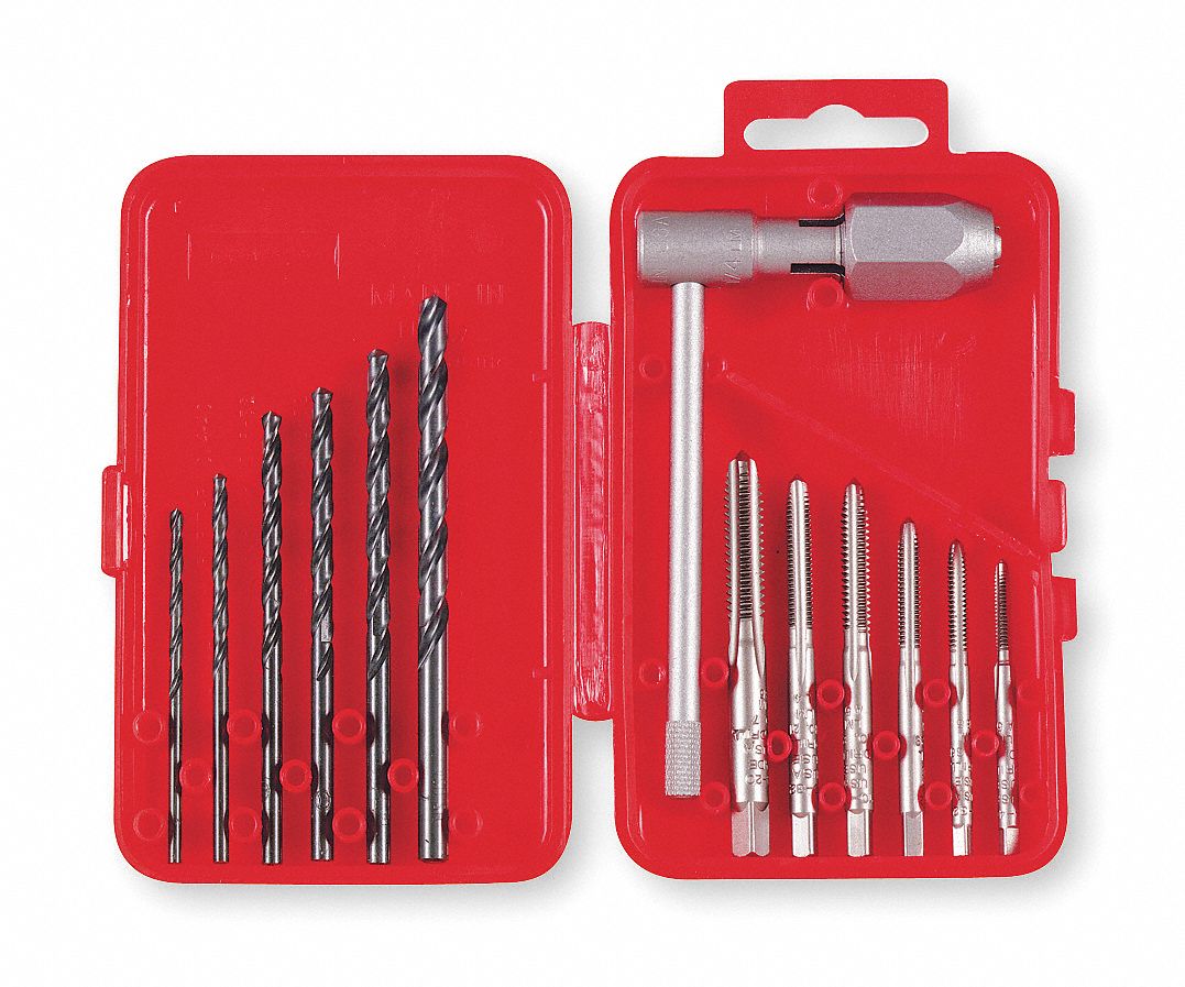 Drill and Tap Set, Number of Pieces 13 - Grainger