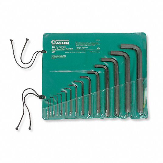 Long L-Shaped Hex Key Set, Number of Pieces: 15 - Grainger
