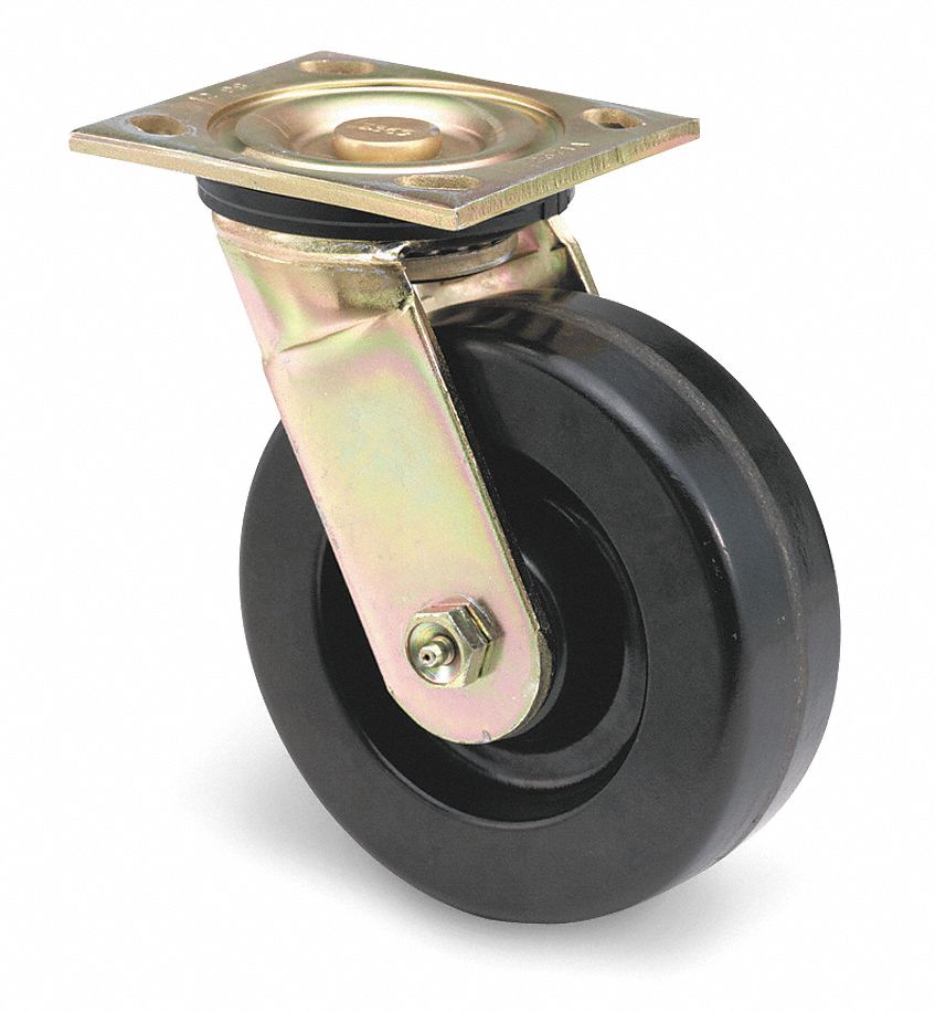 Plate Caster, Swivel, Phenolic, 800 lb, 4 in Wheel Dia. - Grainger