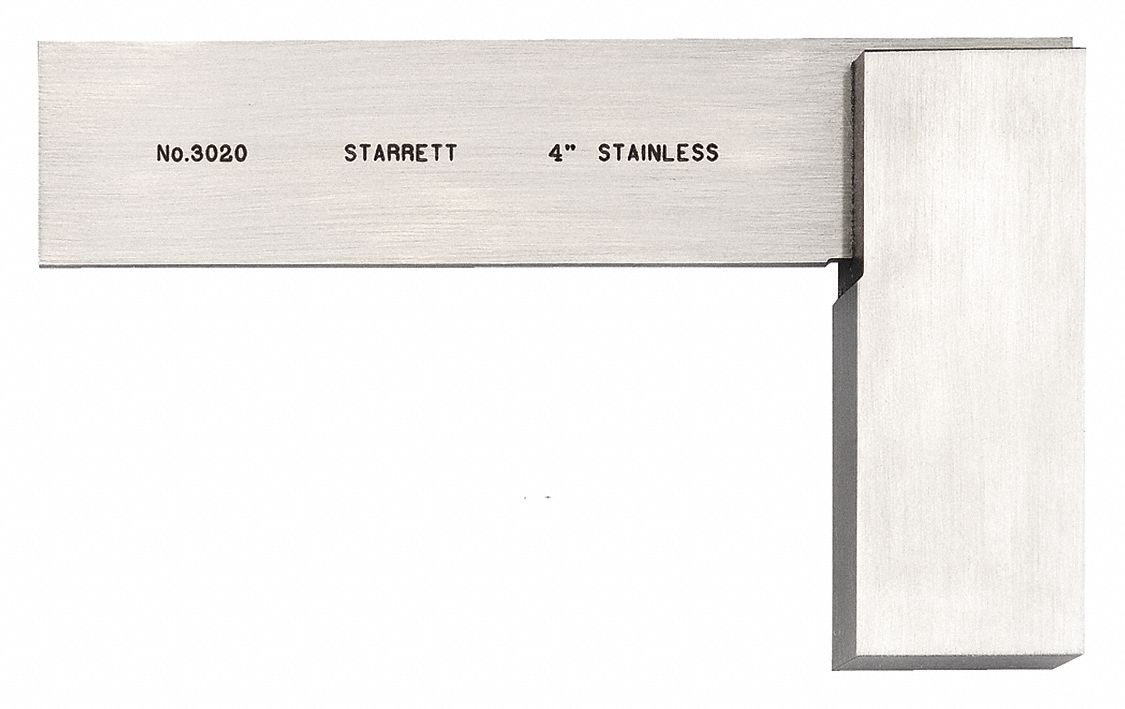 STARRETT, 90° Angle, 3-31/32 x 2-31/32 in Outside Dimensions, Precision ...