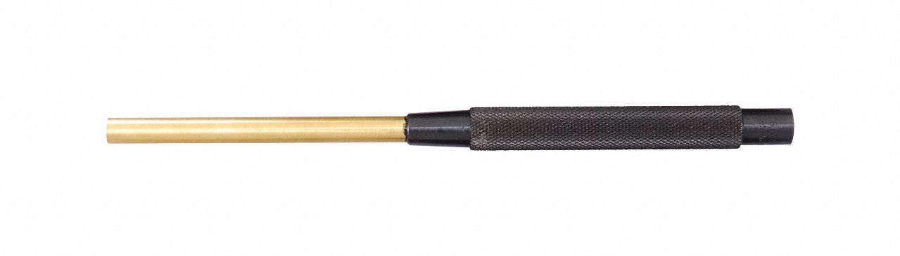 STARRETT Brass Drive Pin Punch: Non-Sparking, 5/16 in Tip Size, 8 in ...