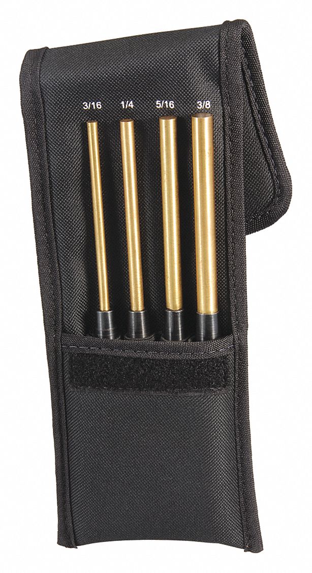 STARRETT Drive Pin Punch Set: Non-Sparking, 3/16 in_1/4 in_5/16 in_3/8 ...