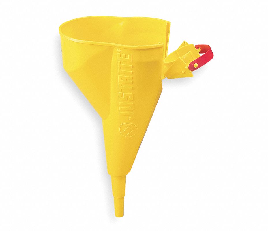 JUSTRITE Embudo Amarillo , Polietileno , Longitud 11" , Diámetro ...