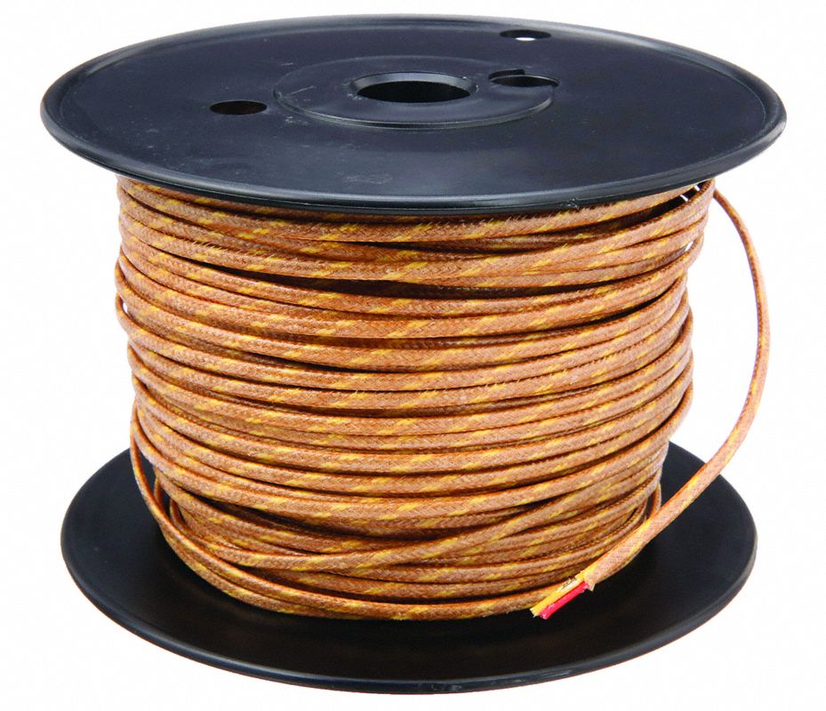 TEMPCO Cable Conducto Termopar Sólido de 100 pies, Material Fibra de ...