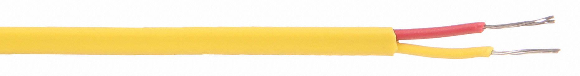 TEMPCO Thermocouple Extension Wire: PVC, Yellow, Stranded, 24 AWG Wire ...