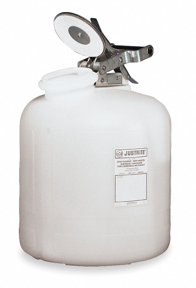 JUSTRITE, 2 gal Capacity, Corrosives, Corrosive Liquid Disposal Can ...