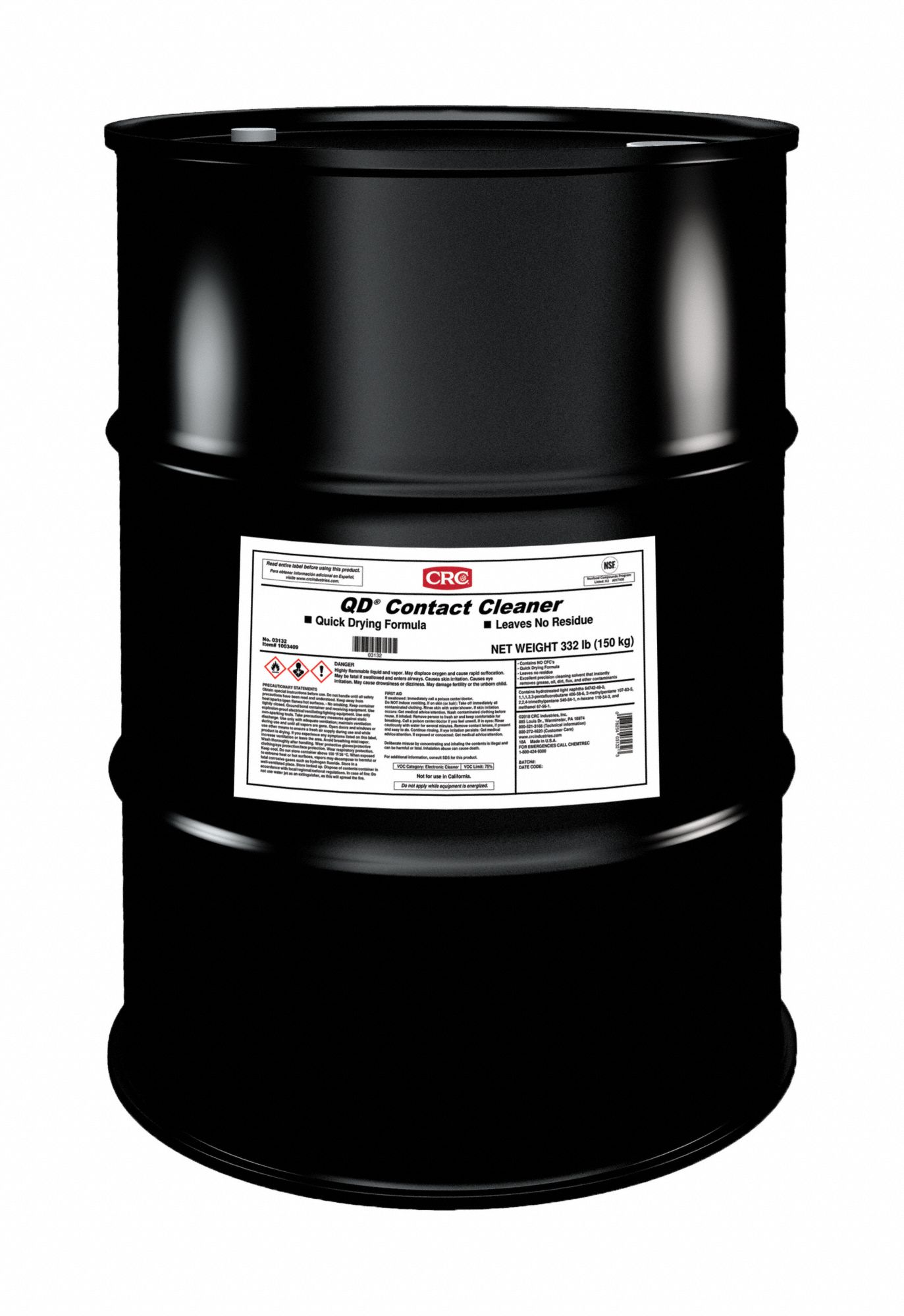 CRC, Drum, 55 gal, Contact Cleaner - 3APN4|03132 - Grainger