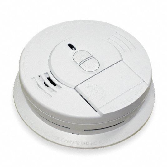 5" Smoke Alarm with 85dB @ 10 ft Audible Alert; 120V AC, 9V - Grainger