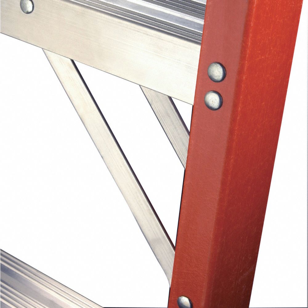 WERNER Twin Stepladder: 4 ft Ladder Ht, 3 Steps, 300 lb Load Capacity ...