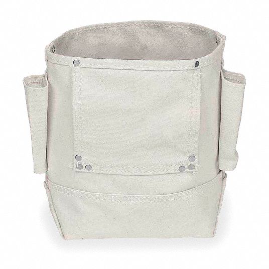 White, Bolt And Nut Bag, Canvas - Grainger