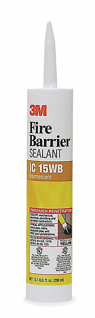 3M, Caulk, Yellow, Fire Barrier Sealant - 3BE31|IC-15WB+-10.1OZ - Grainger