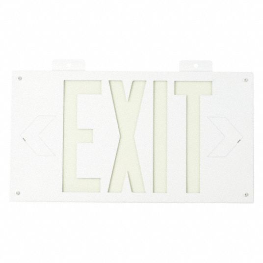 Plastic, Exit Sign, 15-1/4" Width, 8-1/4" Height, Double-Sided No ...