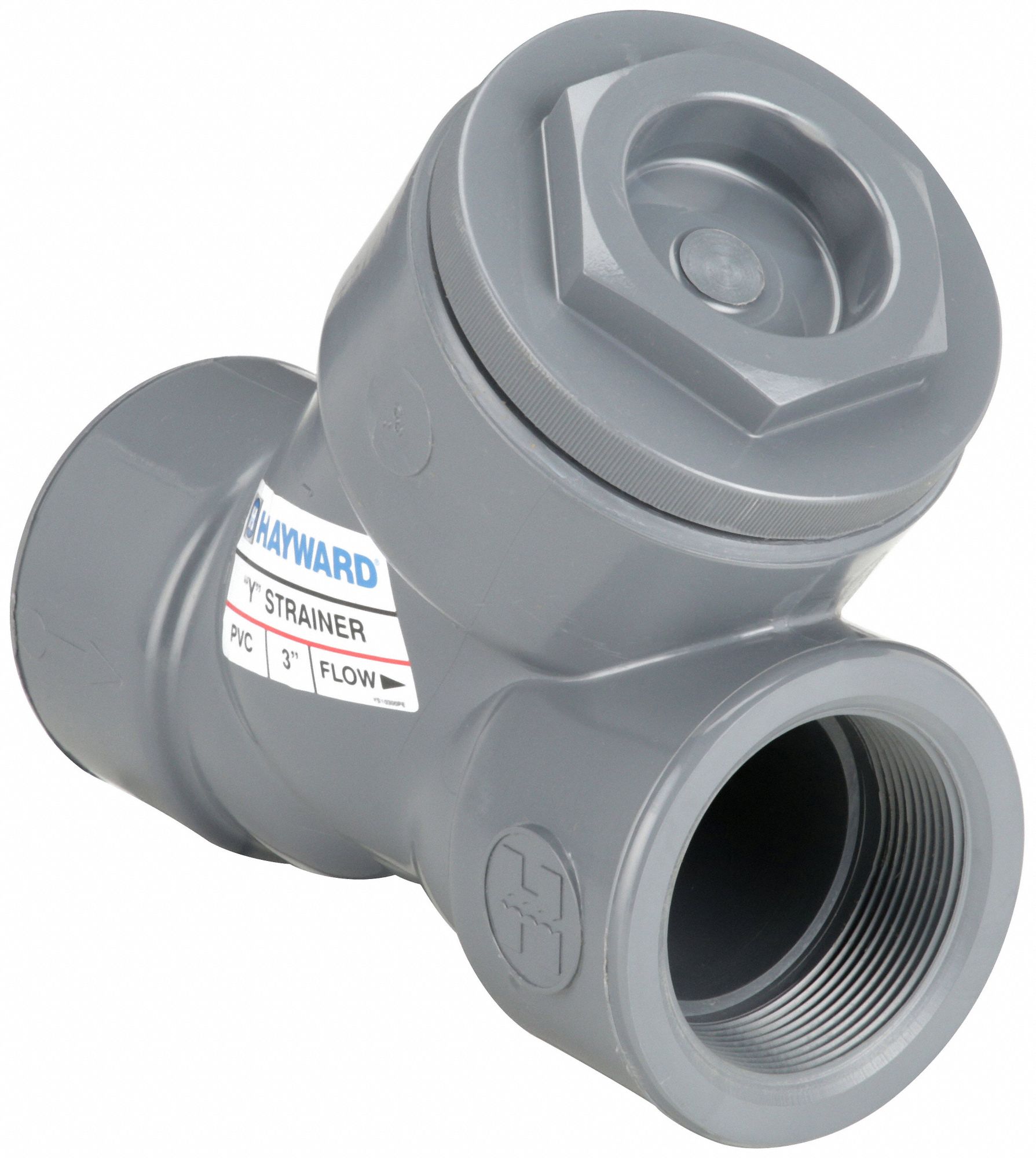 HAYWARD Y Strainer: PVC, 3 in, NPT, Mesh, 20 mesh, 125 psi, 9 5/8 in Ht ...