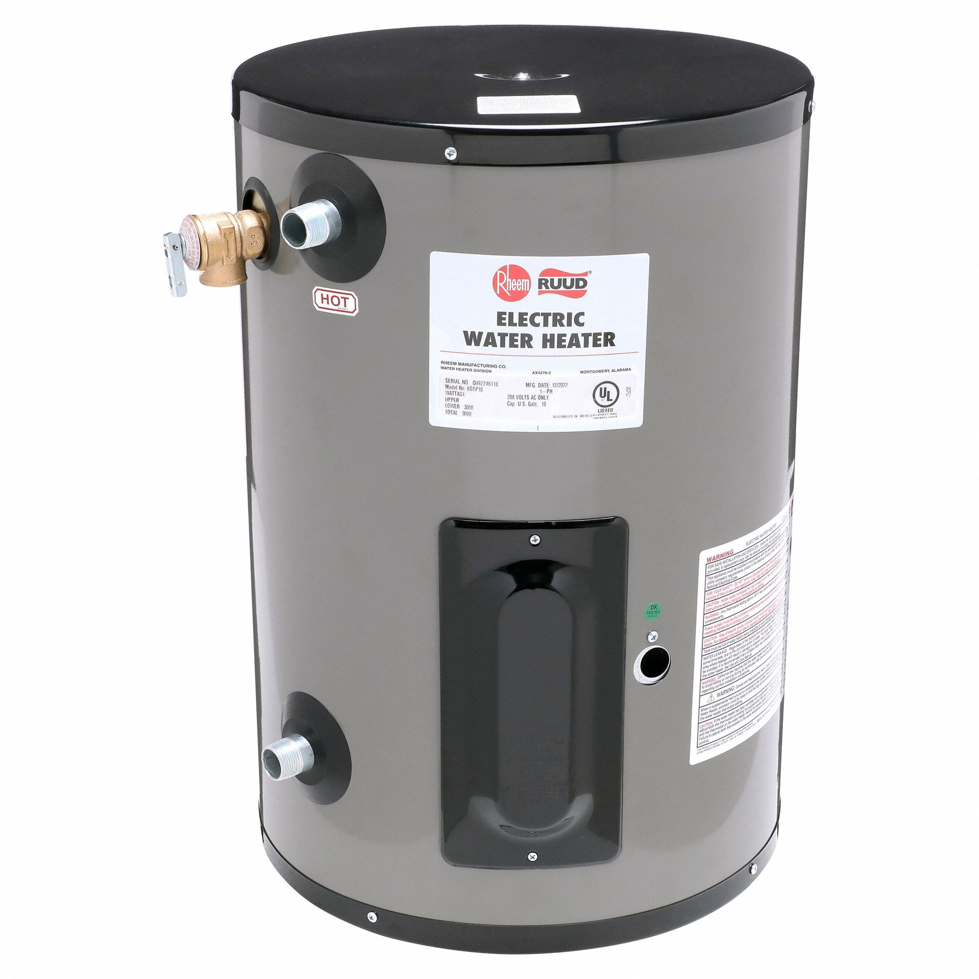 RHEEM RUUD 208V 10 Gal Point of Use Electric Water Heater 3CFG1