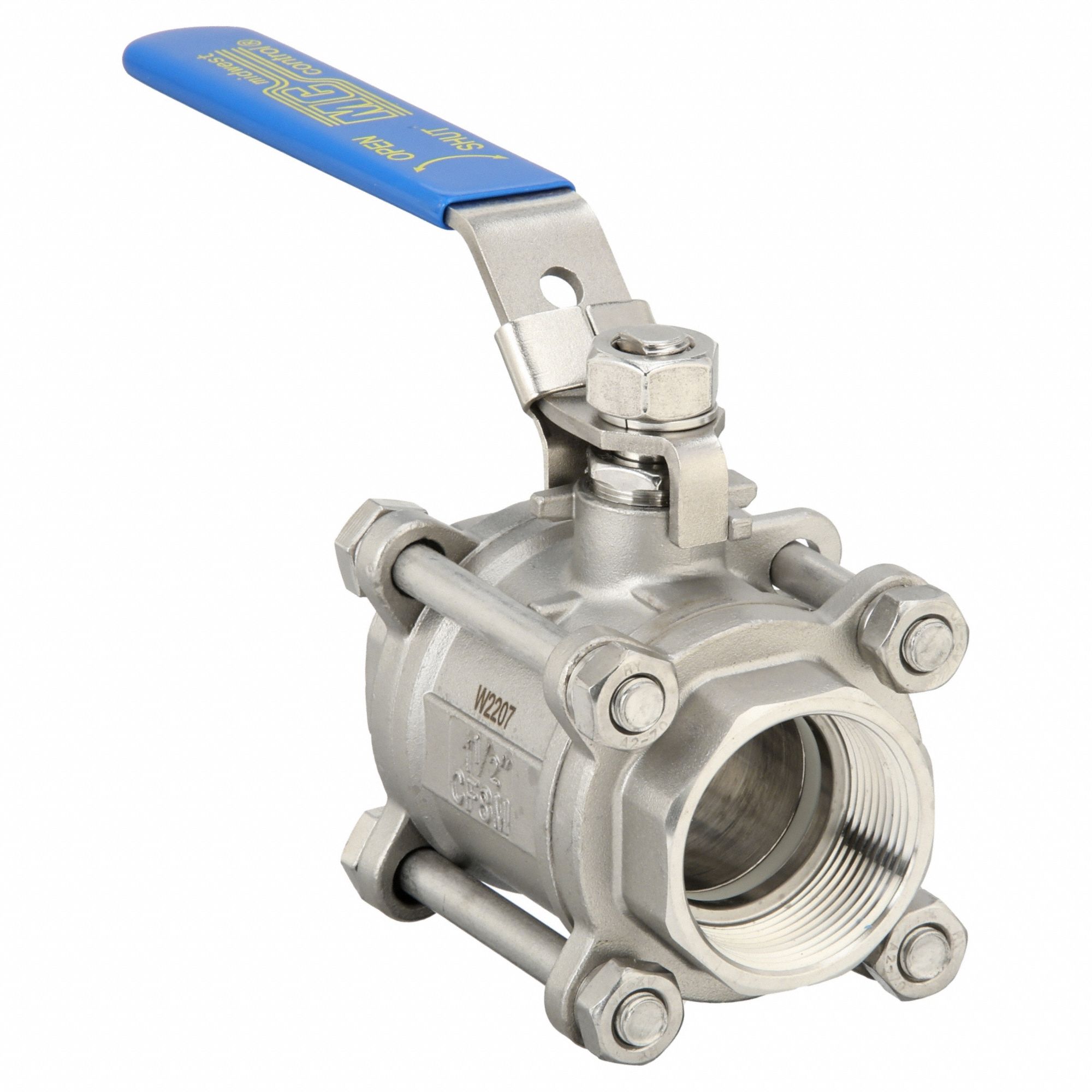 1 1/2 in, 316 Stainless Steel, Manual Two-Way Ball Valve - 3CFV5|G ...