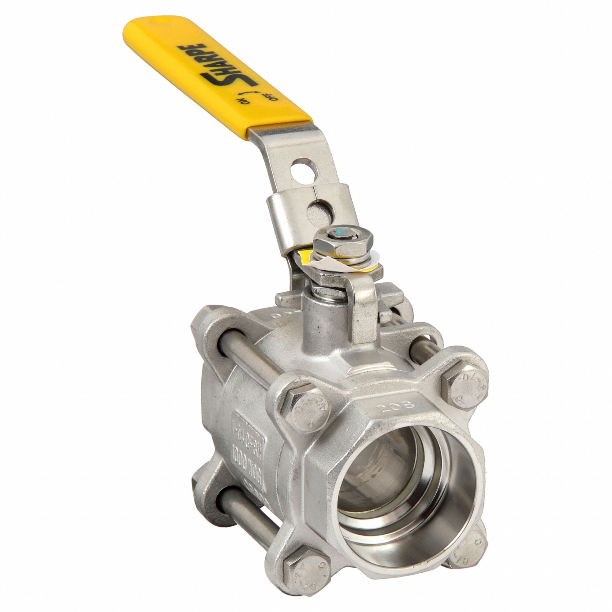 SHARPE VALVES, 1 1/4 in, 316 Stainless Steel, Manual Two-Way Ball Valve ...
