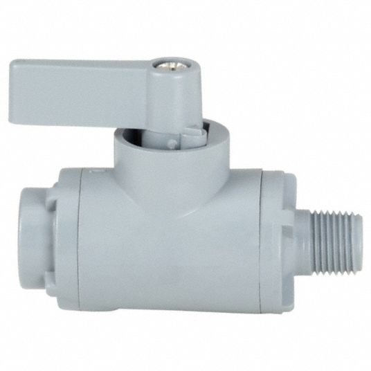 1/8 in, PVC, Manual Two-Way Ball Valve - 3CGE3|6884090 - Grainger