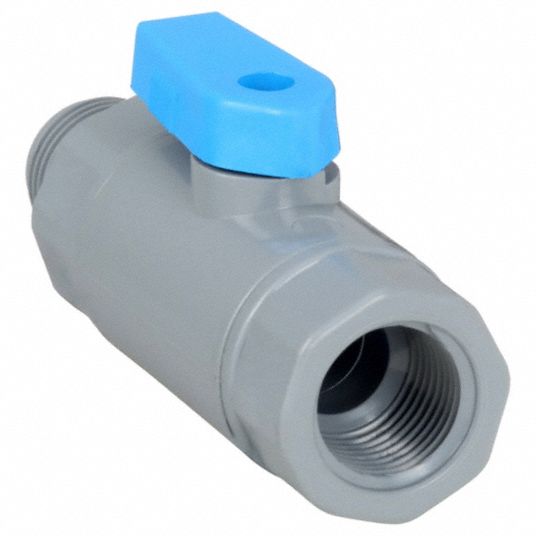 3/8 in, PVC, Manual Two-Way Ball Valve - 3CGK8|PVC 638-6M6F-F - Grainger
