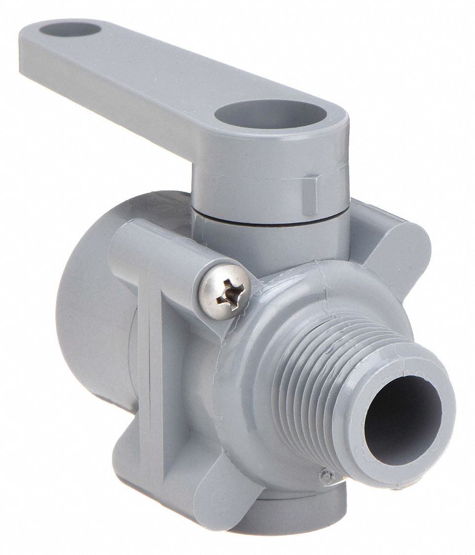 1/2 in, PVC, Manual Two-Way Ball Valve - 3CGW1|2270790 - Grainger
