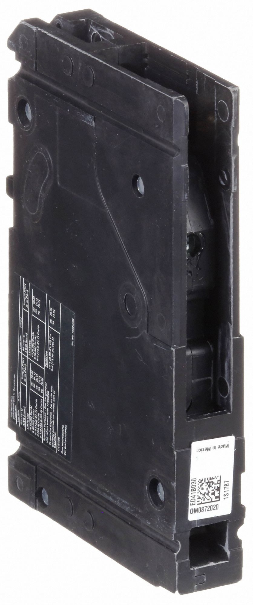 SIEMENS Molded Case Circuit Breaker: 30 A Amps, 22kA at 277V AC, Fixed, Load Side Lug, Any ...