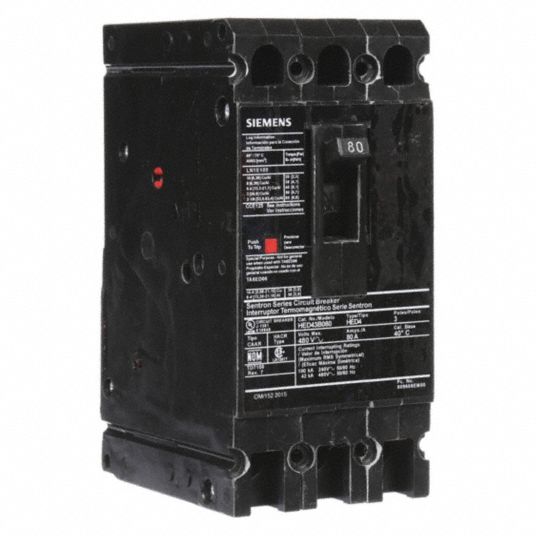 SIEMENS, 80 A Amps, 42kA at 480V AC, Molded Case Circuit Breaker ...