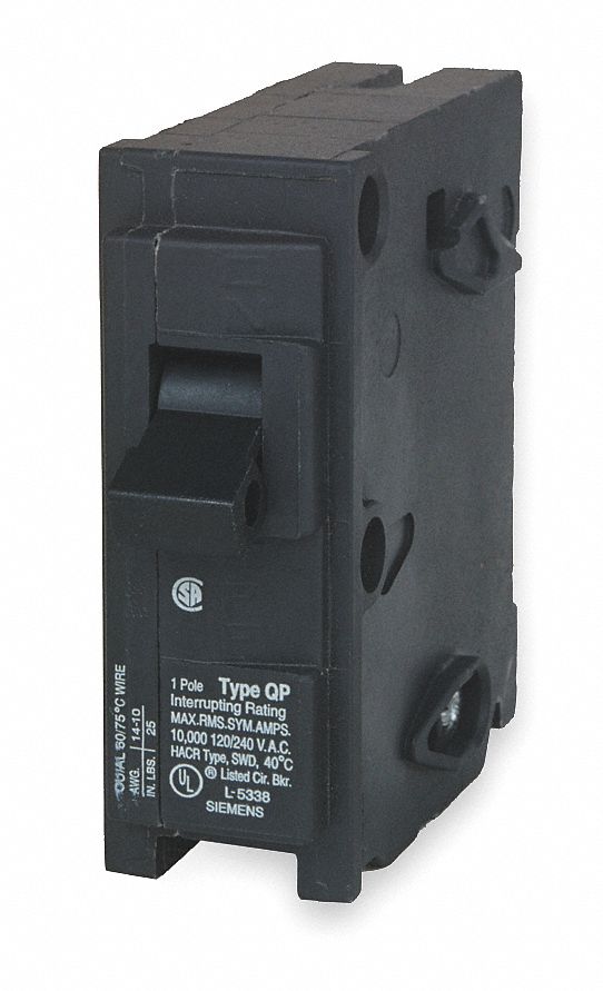 15 A Amps, 120V AC, Miniature Circuit Breaker - 3CNE7|Q115HID - Grainger