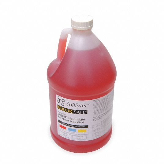 SPILFYTER Base Neutralizer: Bases, 1 Gallon Bottle, .43 - 3.3 gal, Red ...