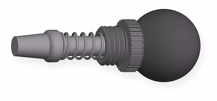 Ball Knob, 0.5 in Plunger Wd, Weld Mount Retractable Spring Plunger ...