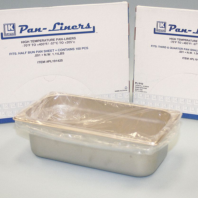 14 in x 19 in x 6 in Nylon Pan Liner, Clear; PK100 - Grainger