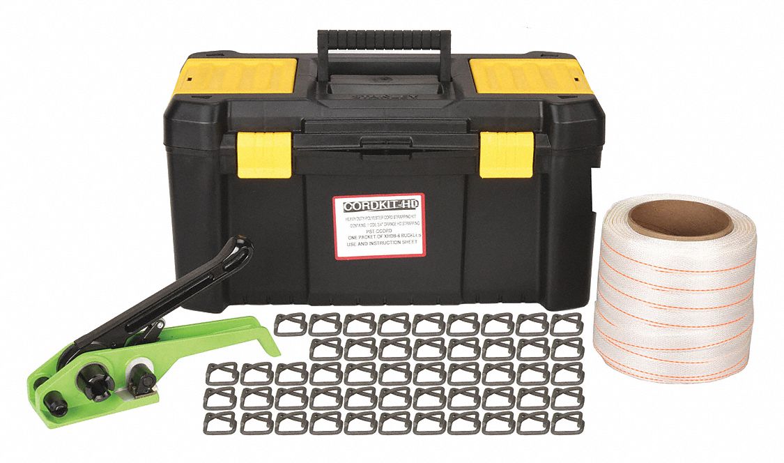 Fits 3/4 in Strap Wd, 0.05 in Thick, Plastic Strapping Kit - 3CUN6 ...