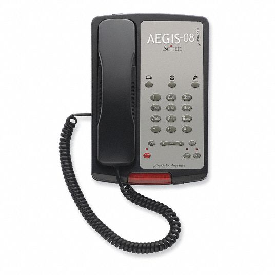 Hospitality Speakerphone, Black, Voicemail Message Indicator - Grainger