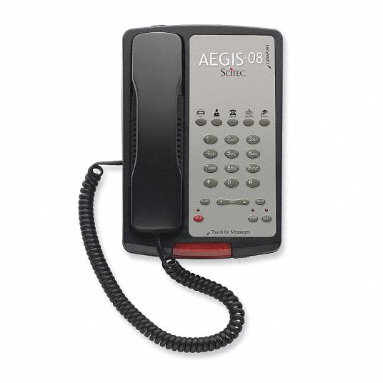 Hospitality Speakerphone, Black, Voicemail Message Indicator - Grainger