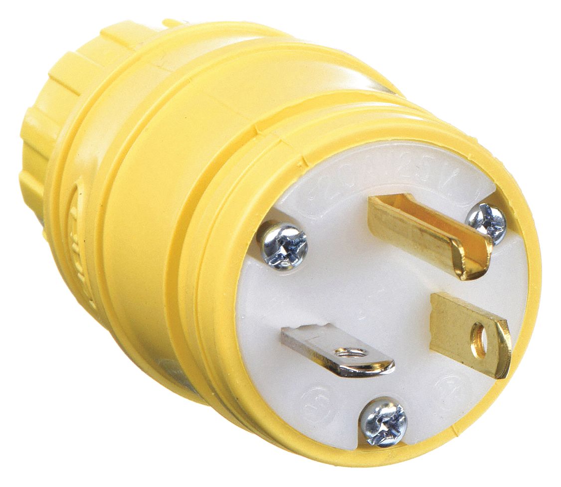 HUBBELL, 5-20P, 20 A, Watertight Straight Blade Plug - 3D009|HBL14W33 - Grainger