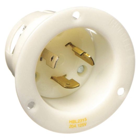 HUBBELL, L5-20P, 20 A, Flanged Locking Inlet - 3D034|HBL2315 - Grainger