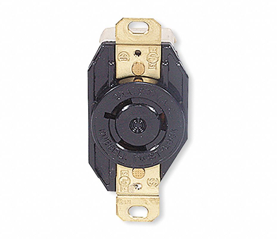 HUBBELL Receptáculo,Negro, 20 Amperes, 600VCA Voltaje, Configuración ...