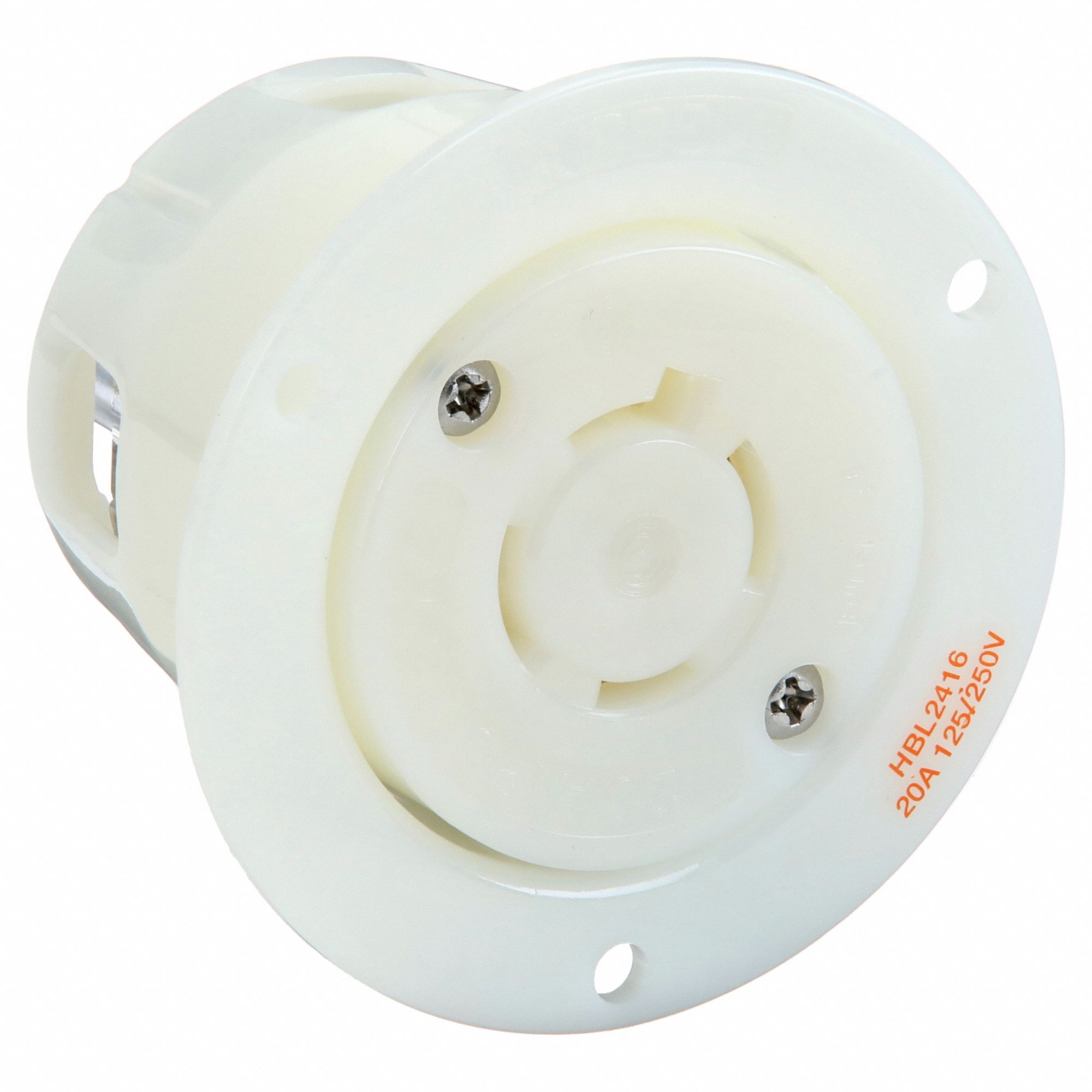 L14-20R, 20 A, Flanged Locking Receptacle - 3D048|HBL2416 - Grainger