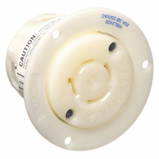 L15-20R, 20 A, Flanged Locking Receptacle - 3D049|HBL2426 - Grainger