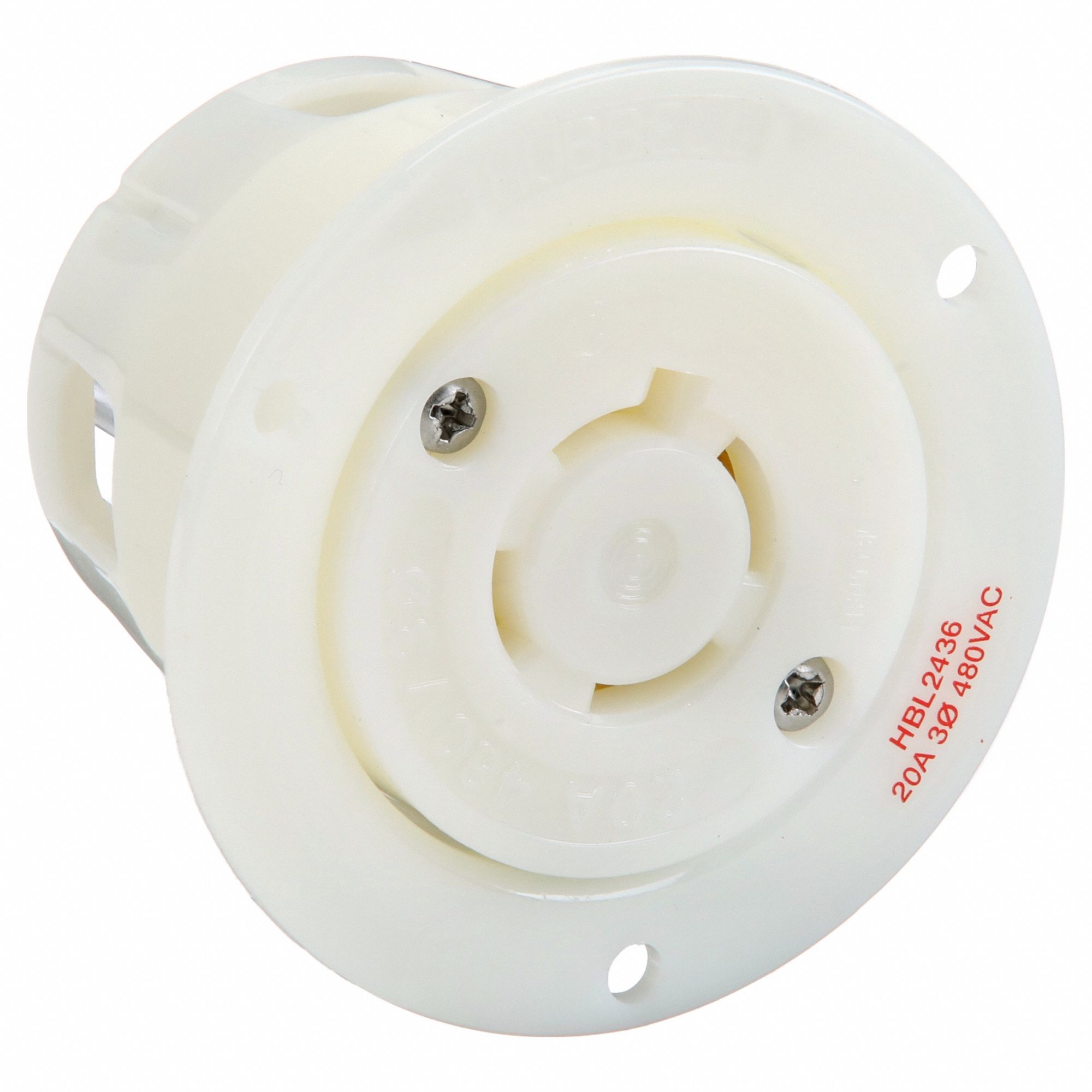 L16-20R, 20 A, Flanged Locking Receptacle - 3D052|HBL2436 - Grainger