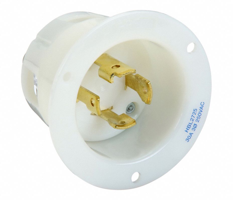 HUBBELL Entrada con Brida, 250VCA Voltaje, 30 Amperes, Configuración ...