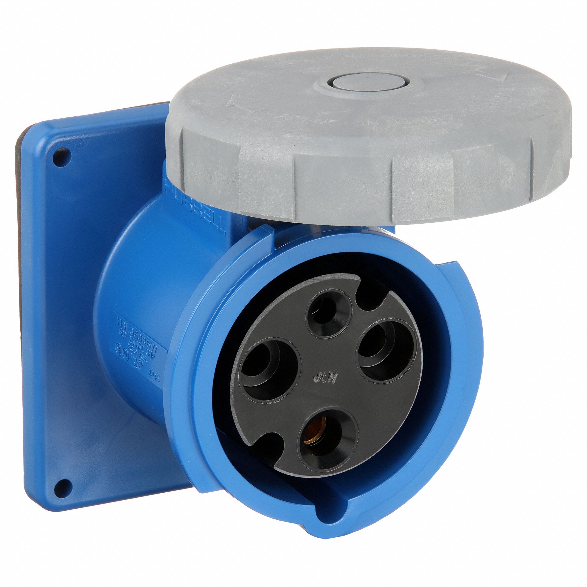60 A, 250V AC, Watertight Pin and Sleeve Receptacle - 3D122|HBL360R6W ...