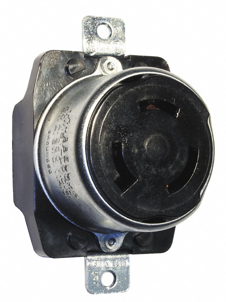 HUBBELL Receptáculo Montado al Ras,Negro, 50 Amperes, 250VCD/600VCA ...