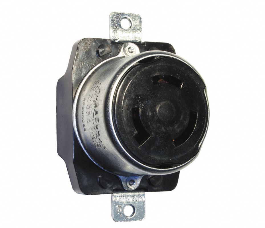 HUBBELL Receptáculo Montado al Ras,Negro, 50 Amperes, 250VCD/600VCA ...