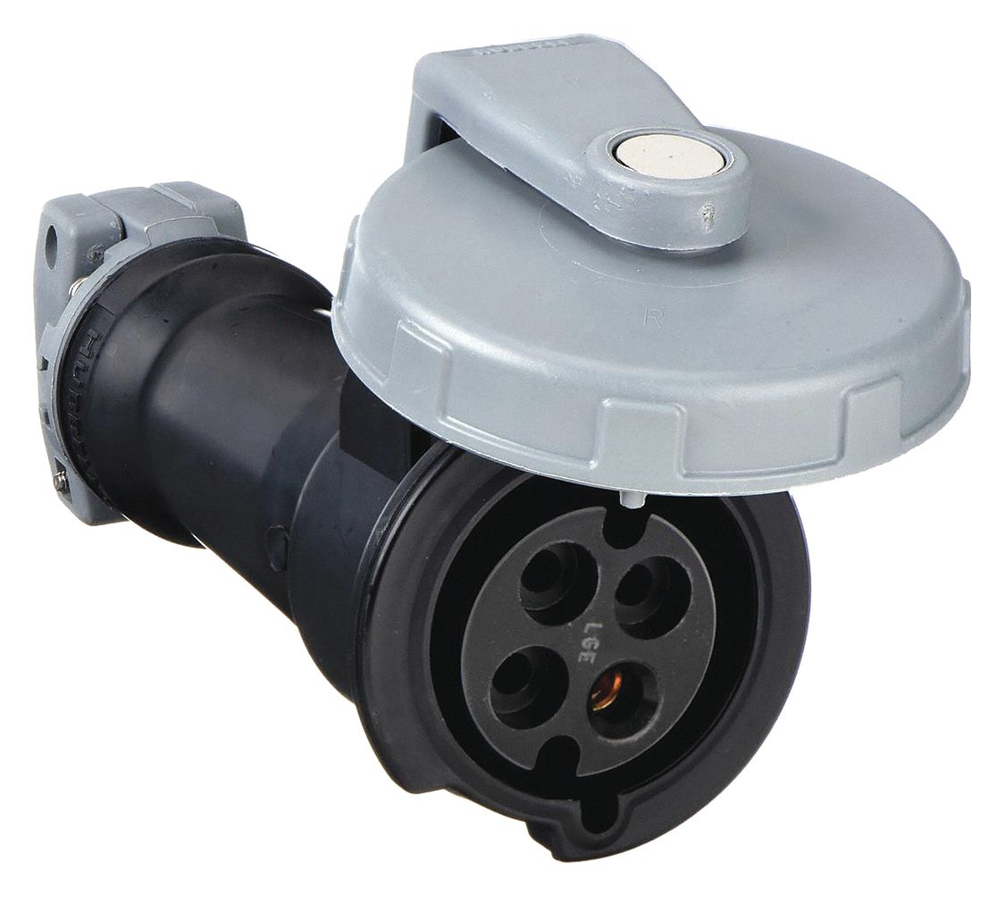 30 A, 600V AC, Watertight Pin and Sleeve Connector - 3D145|HBL430C5W ...