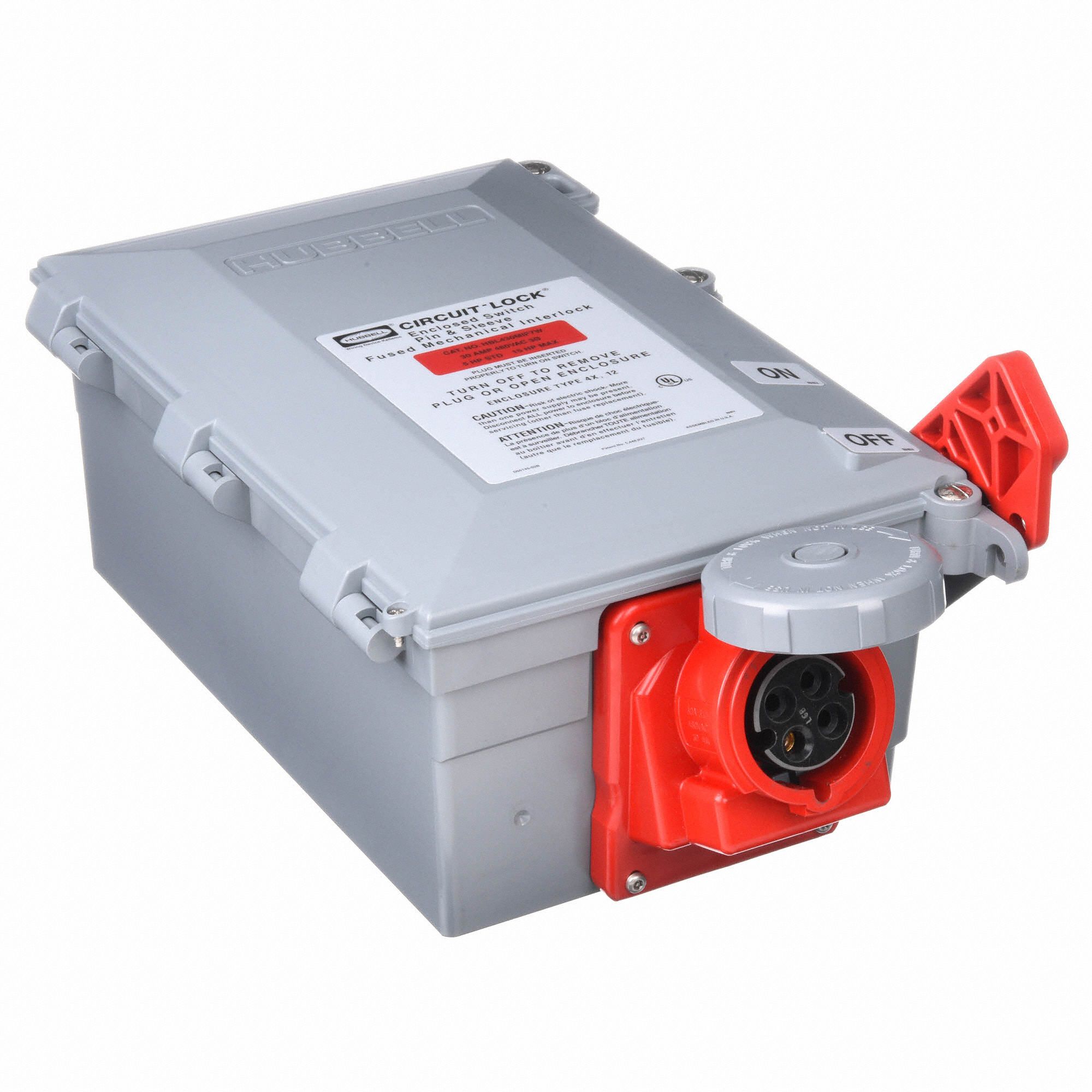 HUBBELL Watertight Mechanical Interlock Device: Three Phase, 480V AC, 3 ...