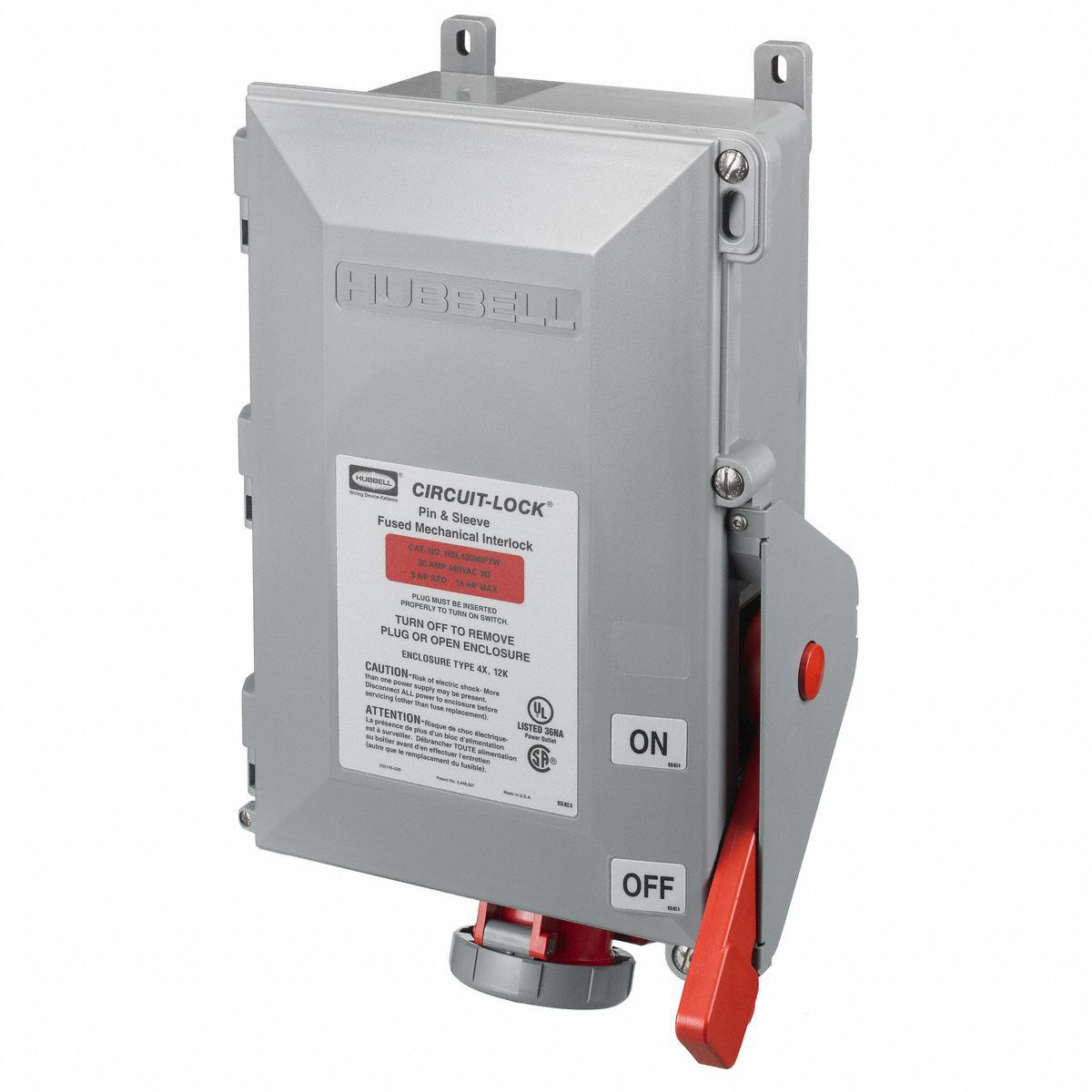 Hubbell HBL430MIF7W Pin and Sleeve IEC Mechanically Interlocked ...