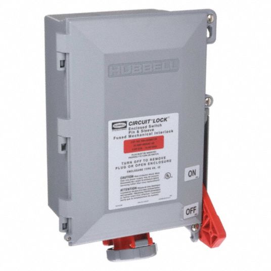 Fused, 30 A, Watertight Mechanical Interlock Device - 3D147|HBL430MIF7W ...
